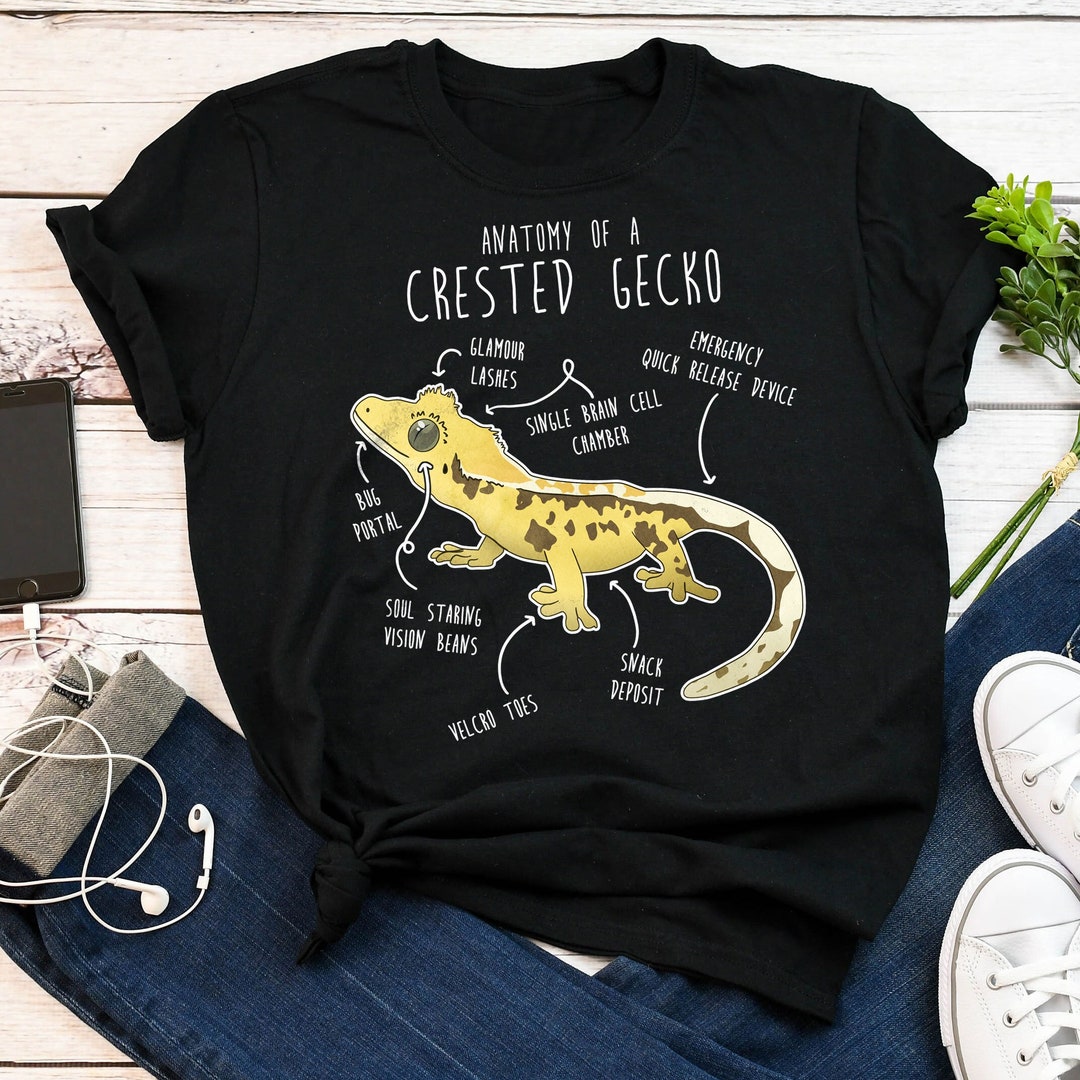 Crested Gecko Shirt, Women, Men Tshirt, Pet Reptile Lover Gift, Funny Lizard T-shirt Cute ...