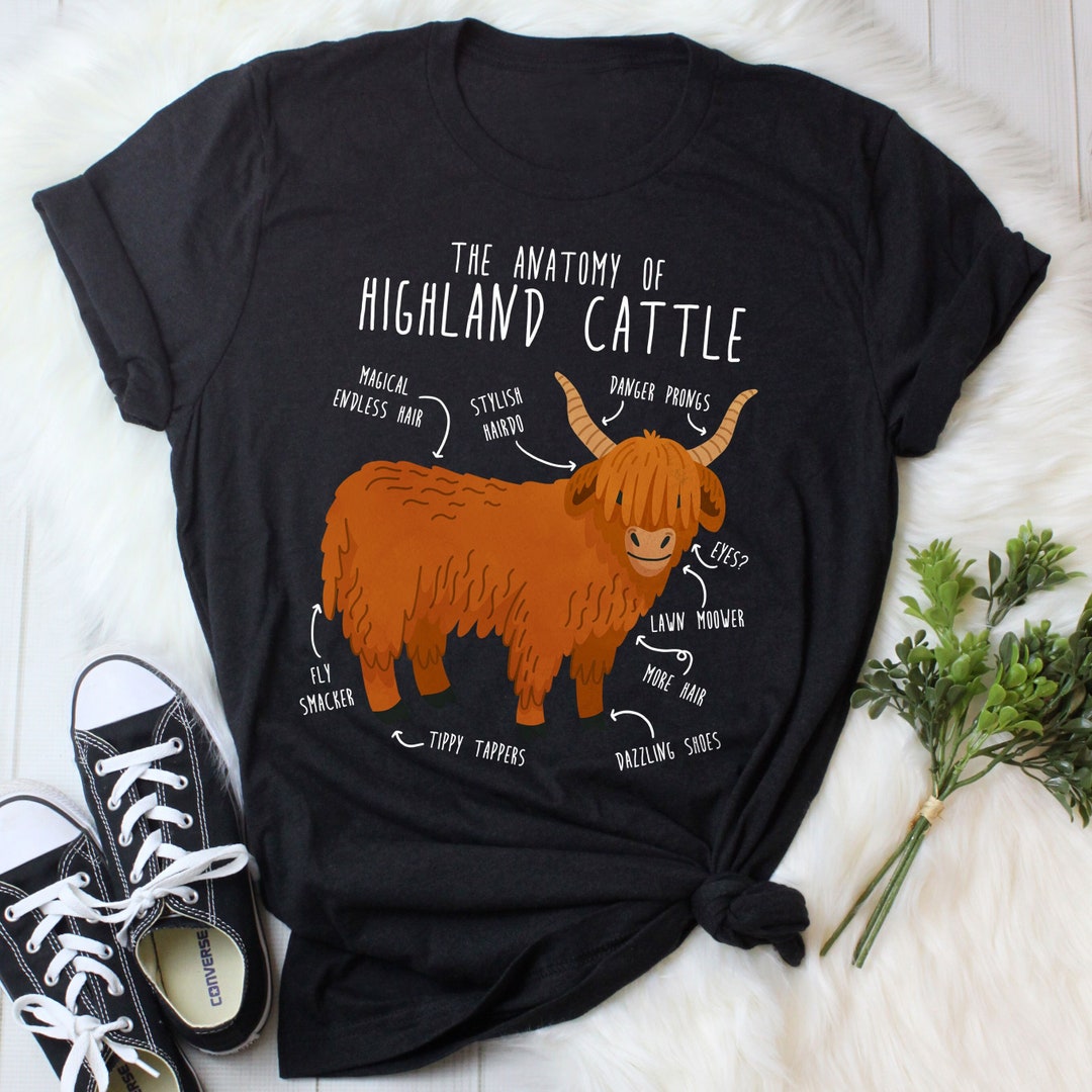 Highland Cow Shirt, Women Men, Funny Cow Lover Gift, Cute Farmer T ...