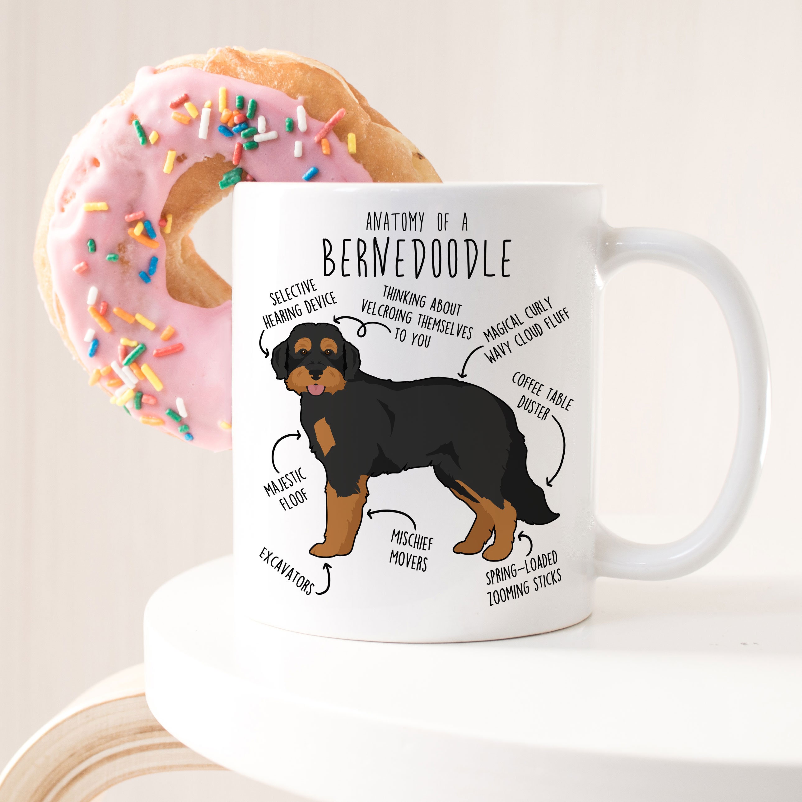 Bernedoodle Coffee Mug, Black Phantom Bernedoodle Gift, Cute Dog Lover ...