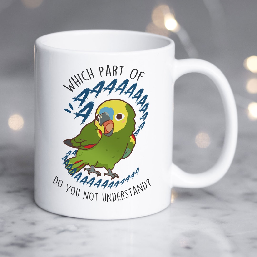 Blue-fronted Amazon Parrot Coffee Mug, Cute Bird Gift, Pet Lover, Funny ...