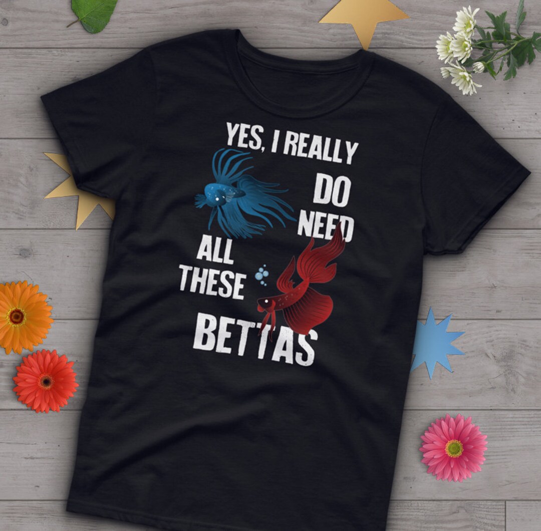 Betta Fish Shirt, Women Men, Funny Betta Lover Gift, Cute Siamese ...