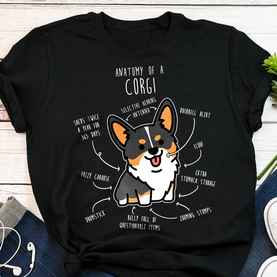 Tricolor Corgi Shirt, Women Men, Funny Dog Lover Gift, Cute Pembroke ...