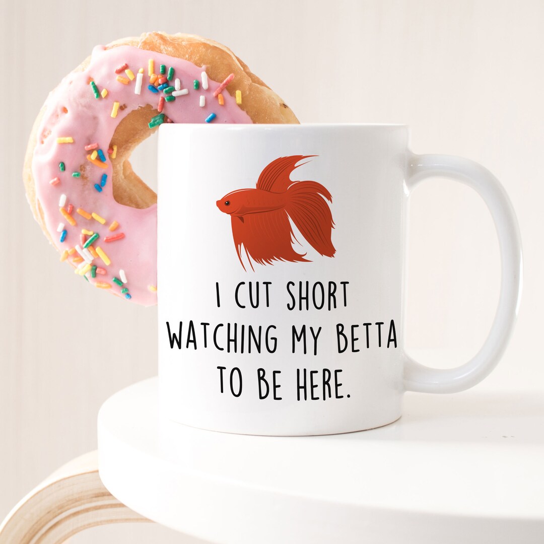 Betta Fish Coffee Mug, Cute Siamese Fighting Fish Gift, Pet Betta Lover ...