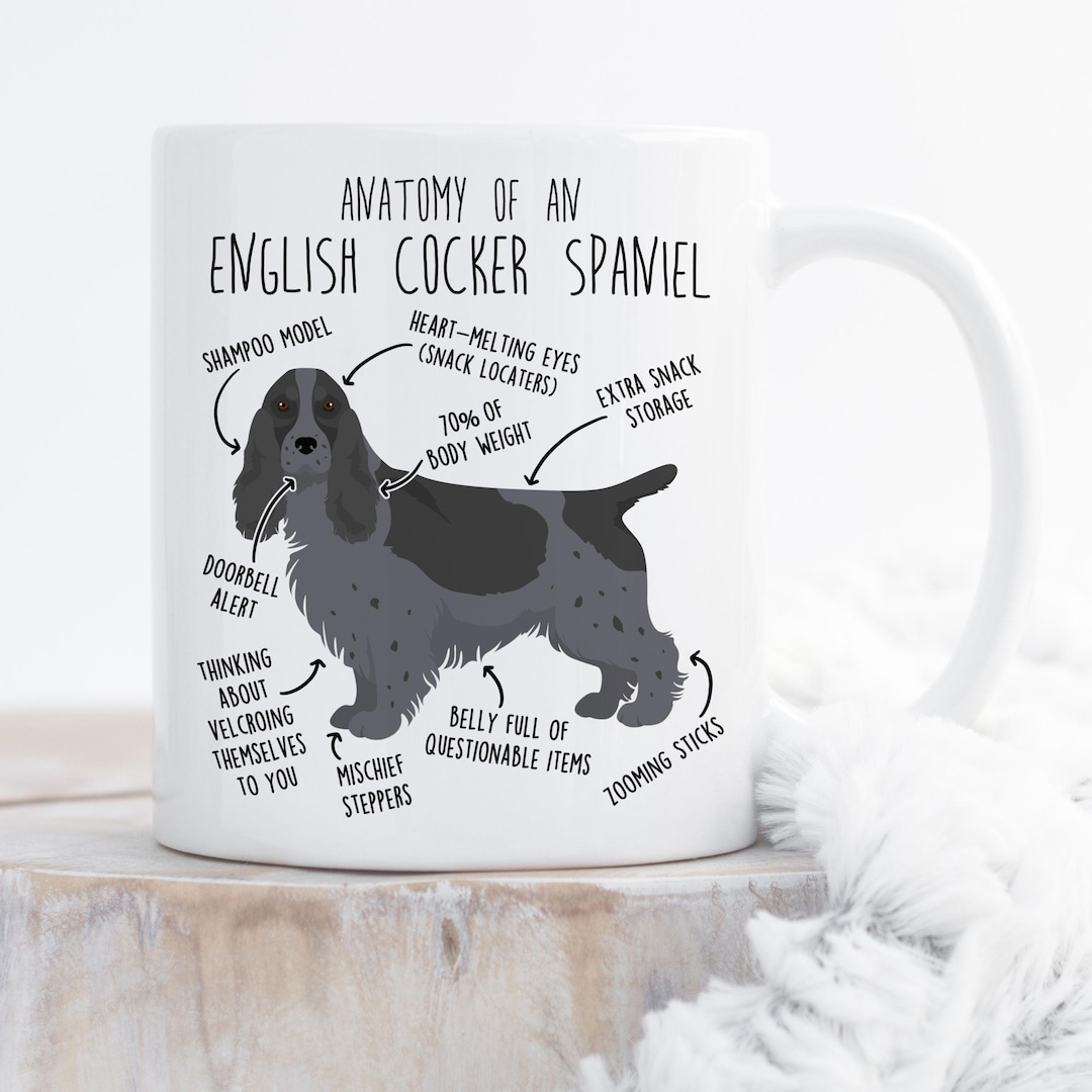 English Cocker Spaniel Coffee Mug, Cute Blue Roan Cocker Spaniel Gift ...