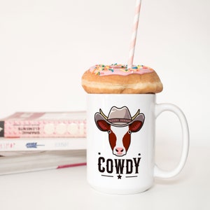 Ayrshire Cow Coffee Mug, Funny Cowboy Lover Gift, Cowdy, Cute Howdy ...