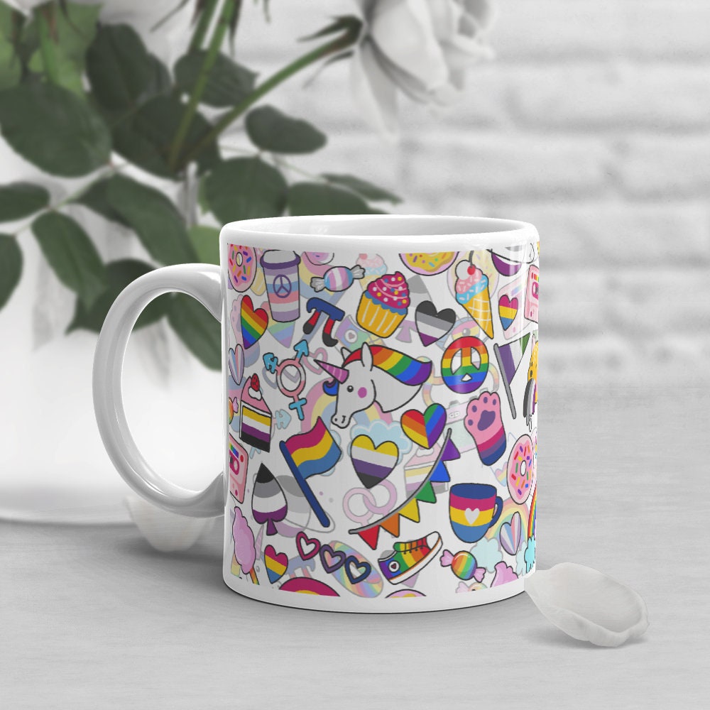 LGBTQ Pride Coffee Mug Gay Pride Gift Rainbow Flag LGBT - Etsy
