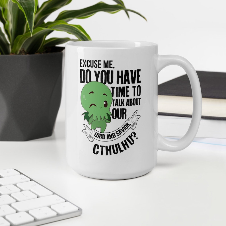 Cthulhu Coffee Mug Funny HP Lovecraft Gift Cute Sea Monster - Etsy UK