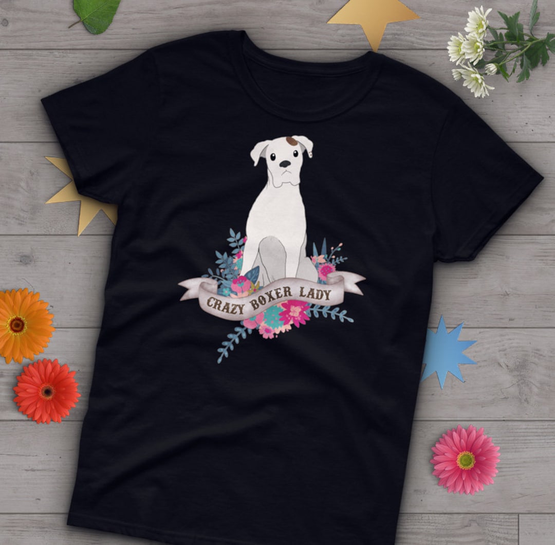 White Boxer Dog Shirt, Women, Dog Lover Gift, Cute Boxer Mom T-shirt ...
