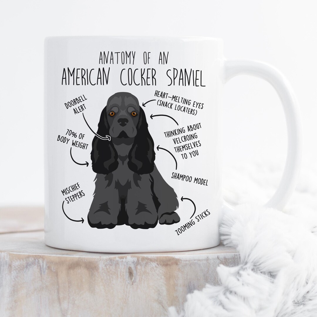American Cocker Spaniel Coffee Mug, Cute Black Cocker Spaniel Gift, Dog ...