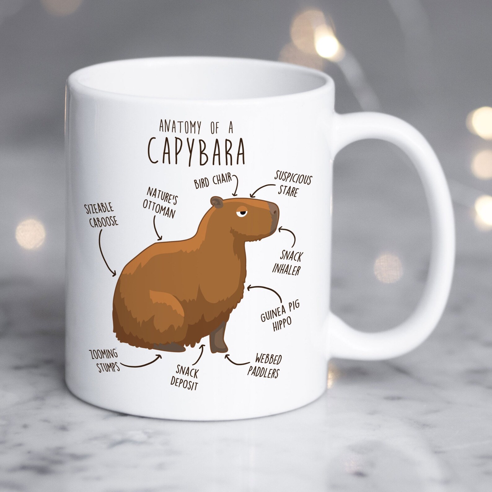 Capybara Coffee Mug, Mandarin Orange, Cute Animal Gift, Animal Lover ...
