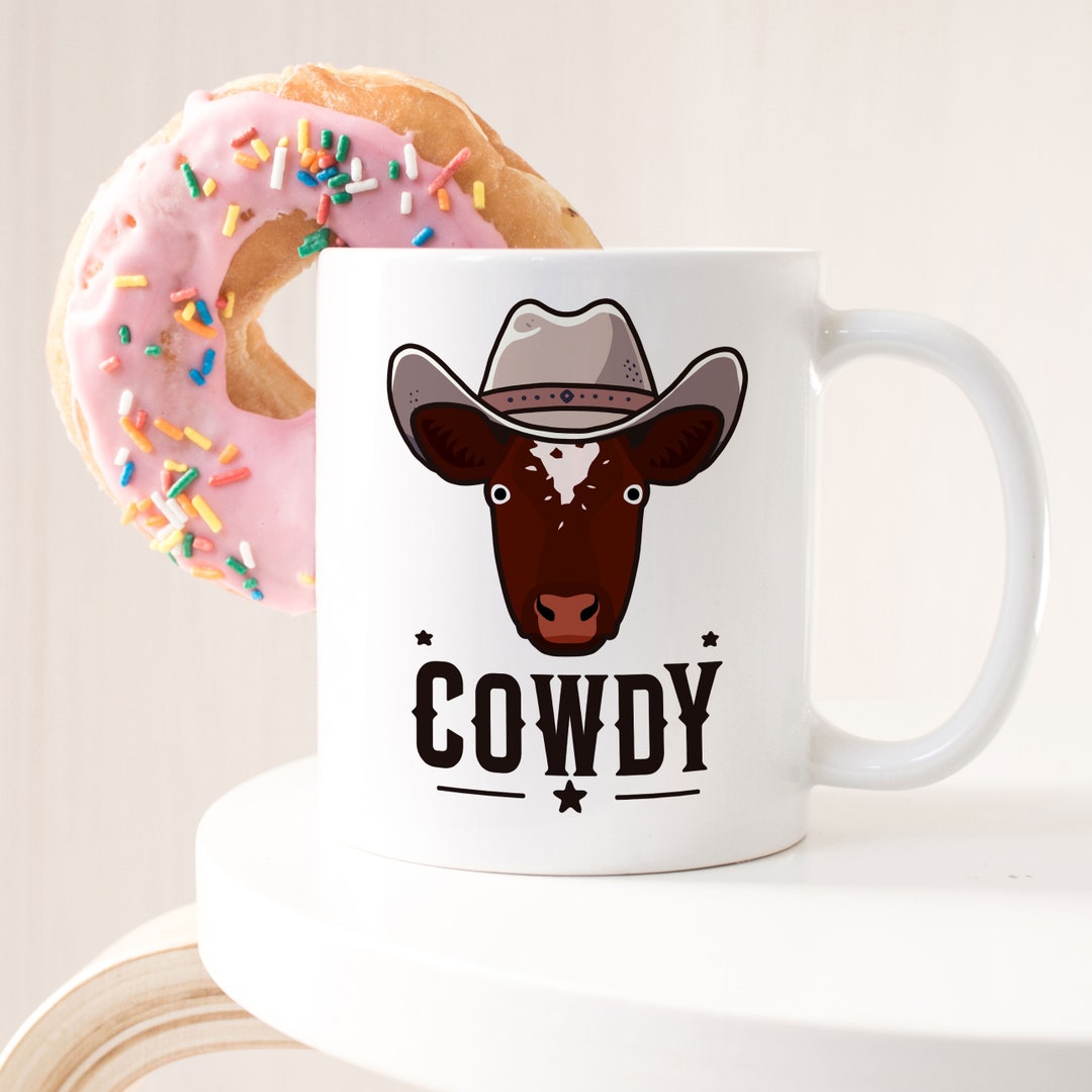 Dairy Shorthorn Cow Coffee Mug, Funny Cowboy Lover Gift, Cowdy Cute ...