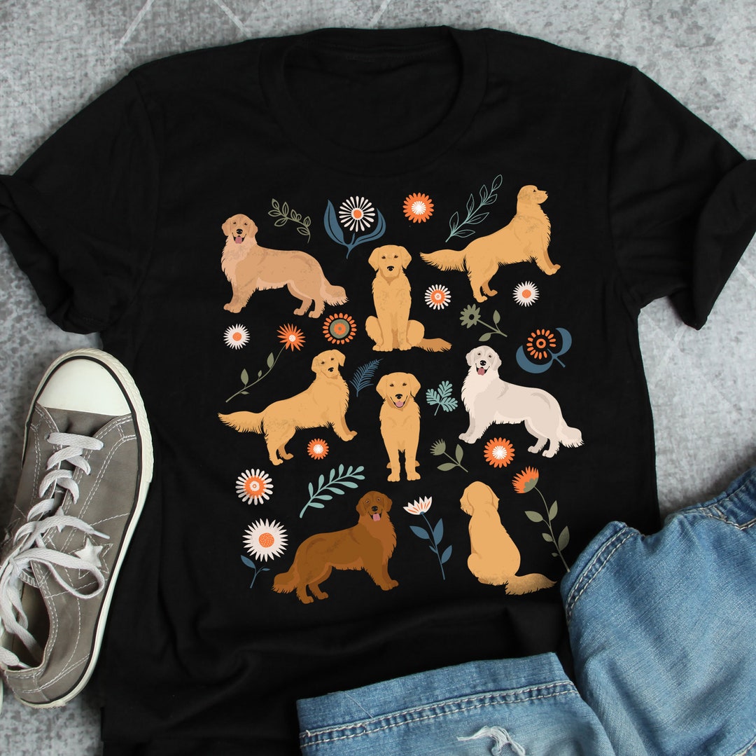 Golden Retriever Shirt, Women, Men, Dog Lover Gift, Cute Golden Retriver Mom Dad T-shirt, Dog ...
