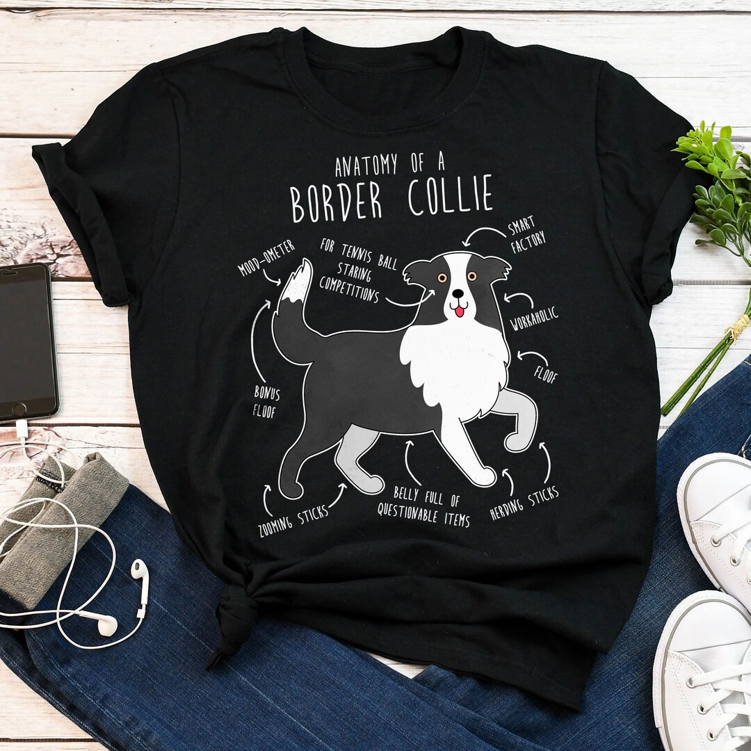 Border Collie Shirt, Women Men, Funny Dog Lover Gift, Cute Collie T ...