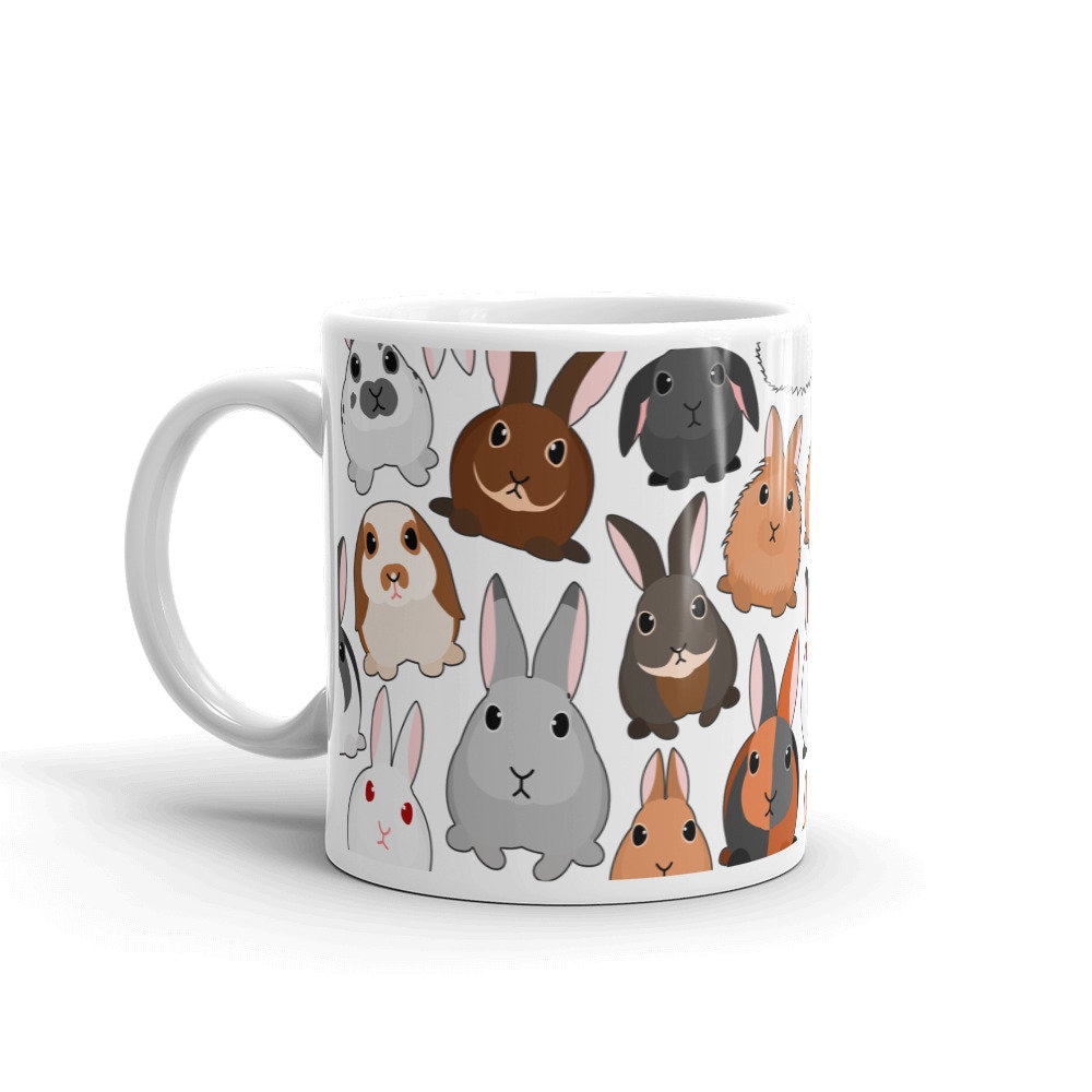 Rabbit Coffee Mug Cute Bunny Gift Pet Lover Dutch English | Etsy