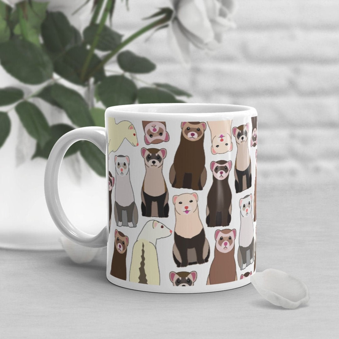Ferret Coffee Mug, Cute Ferret Gift, Ferret Lover, Pet Ferret Cup, Gift ...