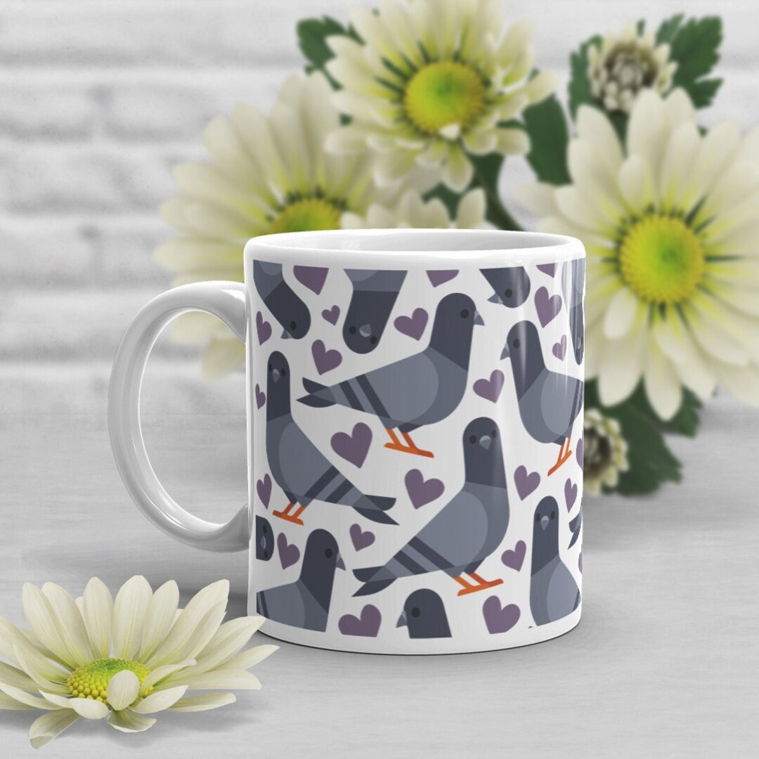 Pigeon Coffee Mug, Bird Lover Gift, Cute Dove Cup, Pet Mug, Sky Rat ...