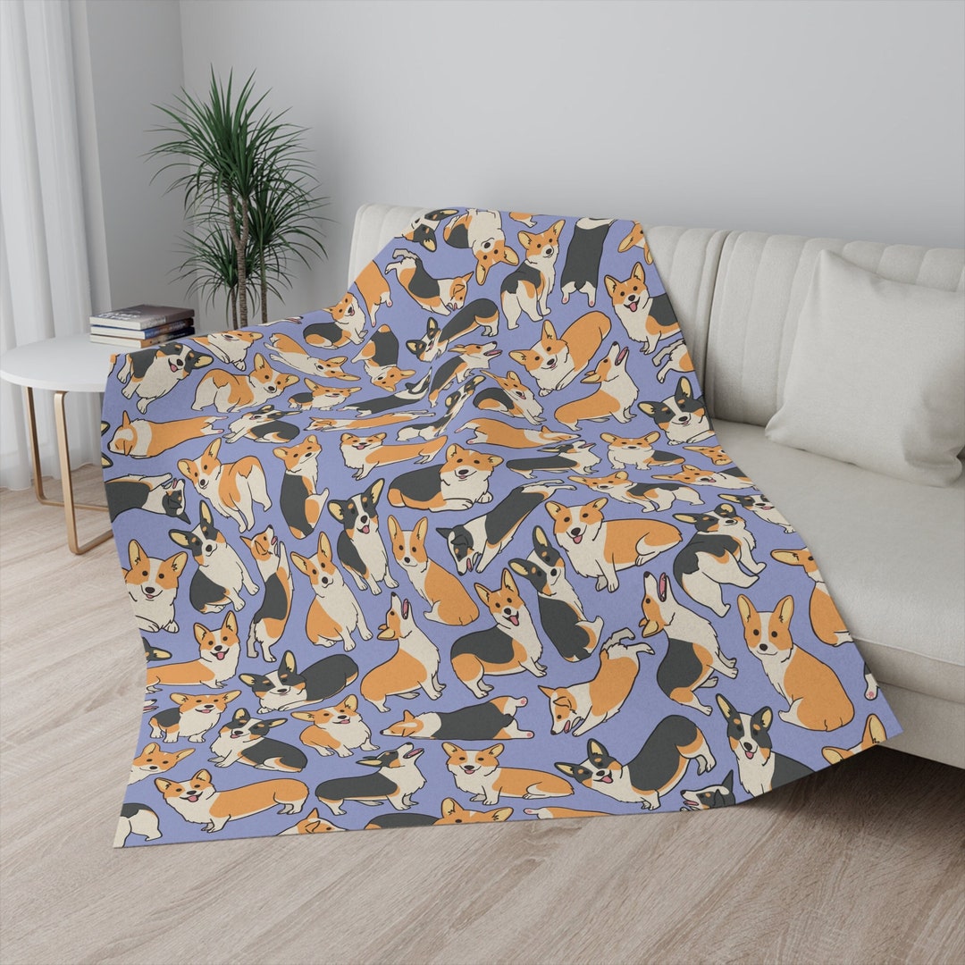 Corgi Blanket, Red-headed Tri Corgi Throw, Cute Pet Dog Lover Gift ...