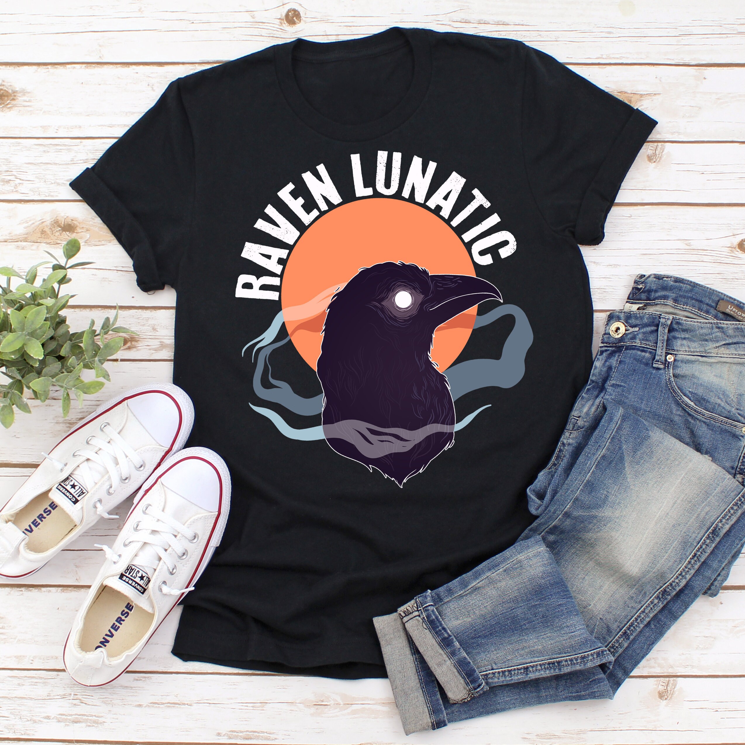 Raven Lunatic Shirt Women Men Bird Lover Gift Cute Birding | Etsy