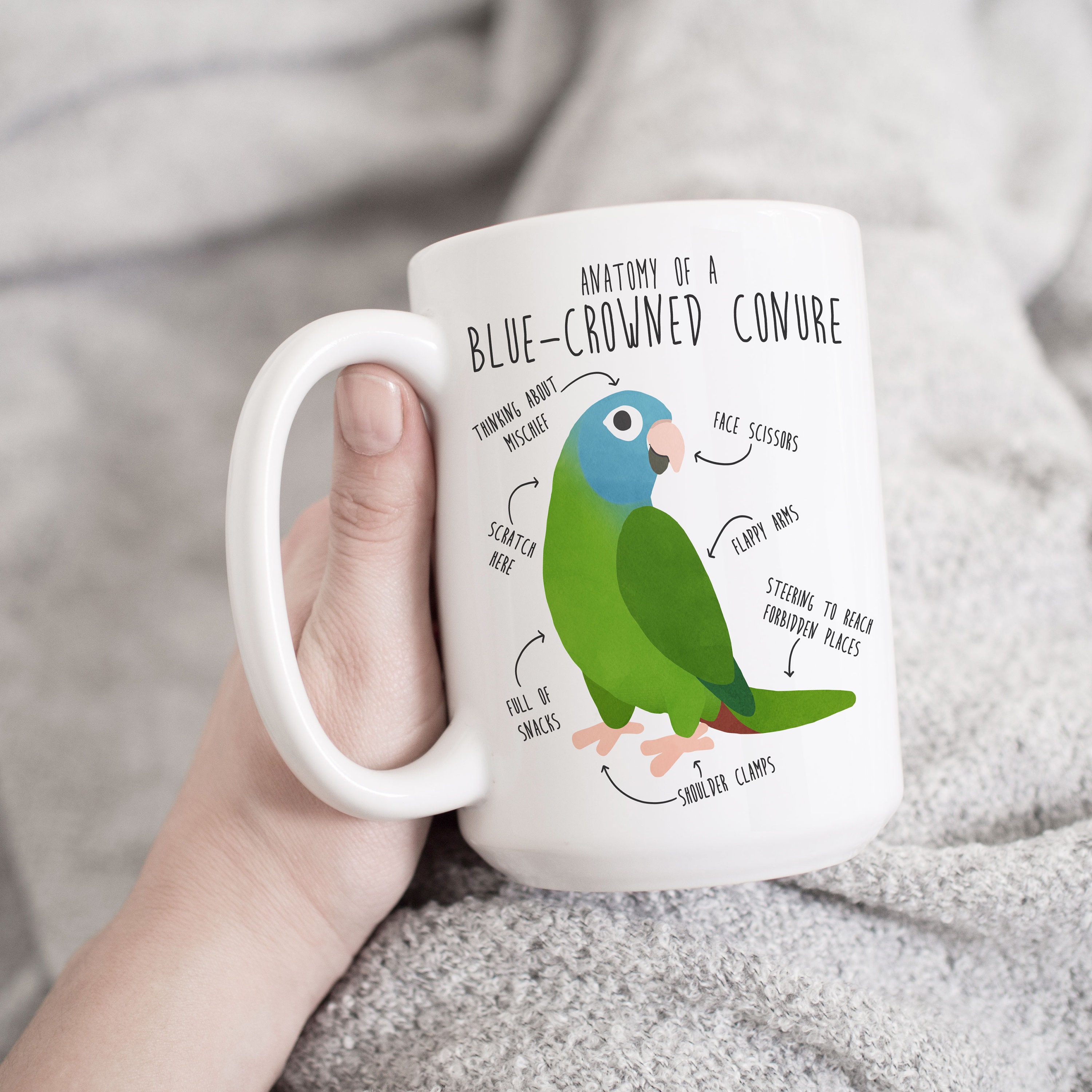 Green Cheek Conure Coffee Mug, Cute Pet Parrot Gift, Bird Lover, Funny ...