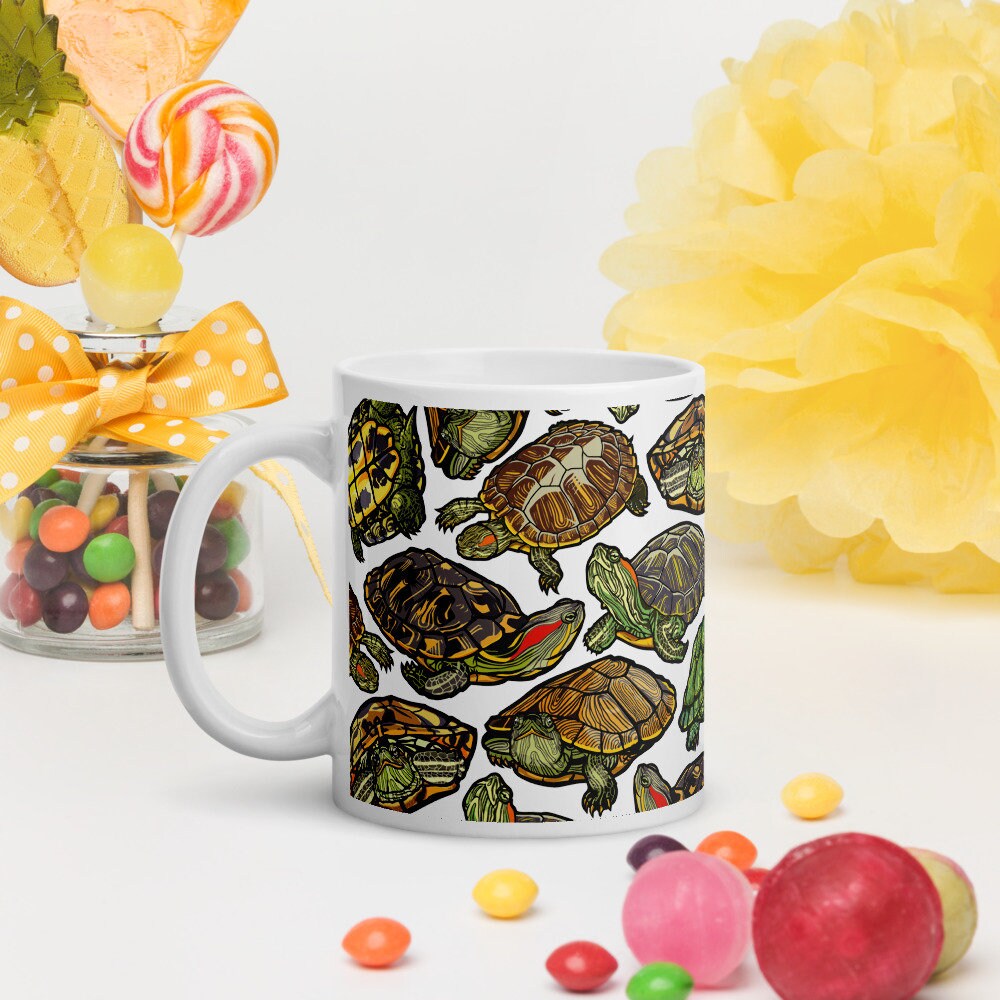 Red-Eared Slider Turtle Coffee Mug Cute Reptile Lover Gift | Etsy