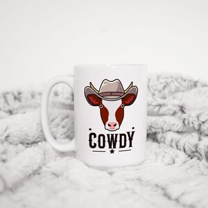 Ayrshire Cow Coffee Mug, Funny Cowboy Lover Gift, Cowdy, Cute Howdy ...