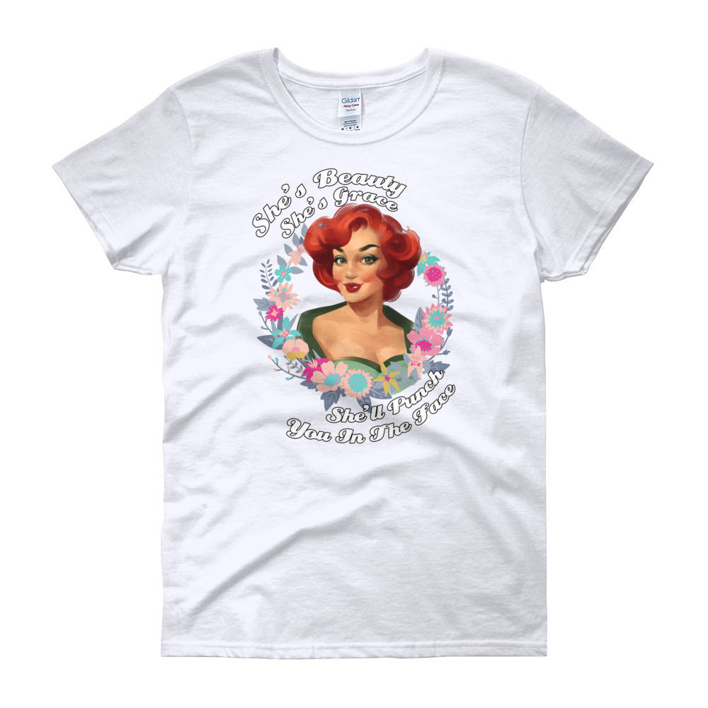 She's Beauty She's Grace Shirt, Funny Feminist Shirt, Rockabilly T ...