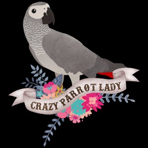 African Grey Parrot Shirt, Women, Funny Parrot Lover Gift, Cute Bird T ...