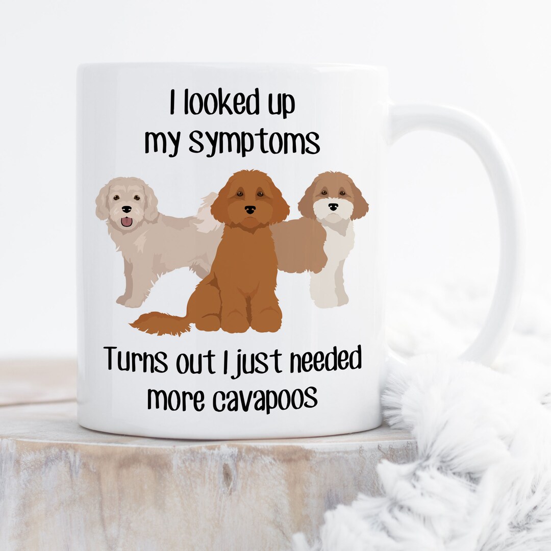 Cavapoo Coffee Mug, Cute Tan Cream Parti Cavapoo Gift, Cavoodle Dog ...