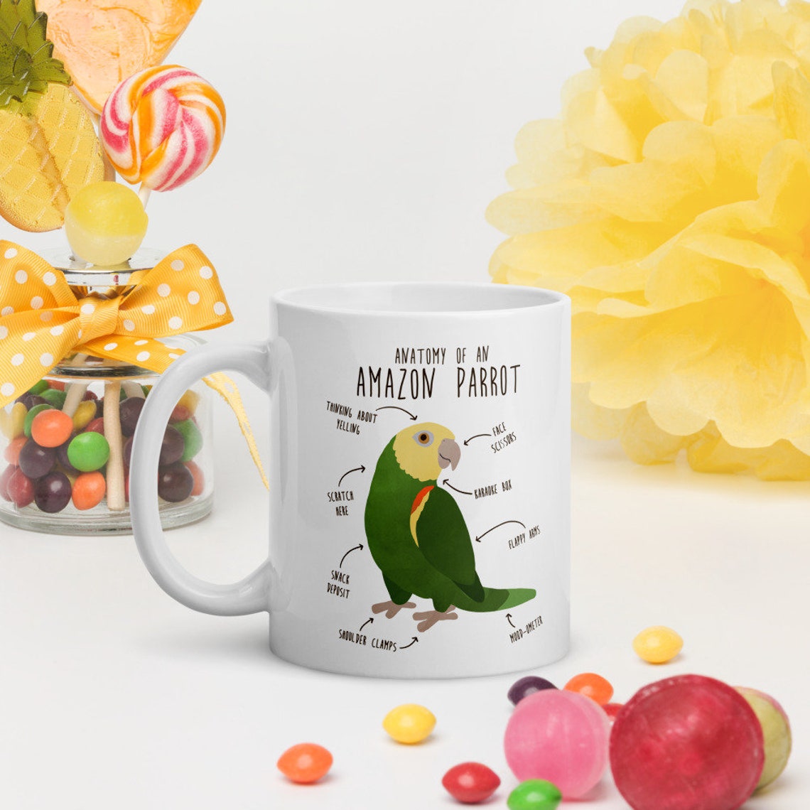 Amazon Parrot Coffee Mug Cute Bird Gift Pet Lover Funny | Etsy