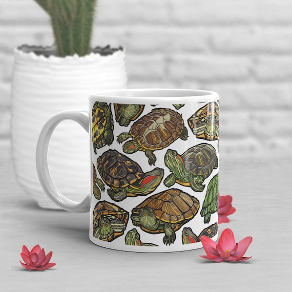 Red-eared Slider Turtle Coffee Mug Cute Reptile Lover Gift - Etsy