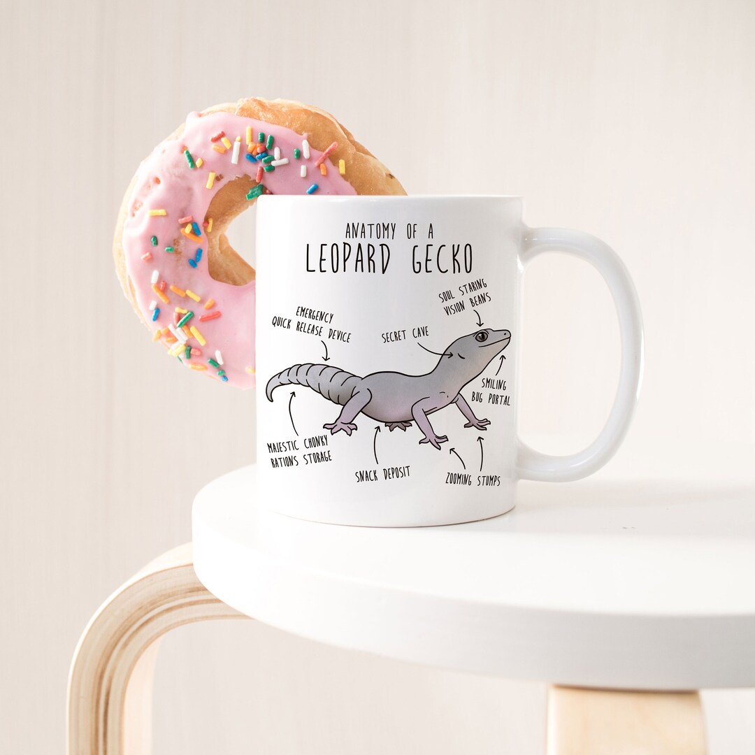 Blizzard Leopard Gecko Coffee Mug, Cute Reptile Gift, White Gecko Lover ...