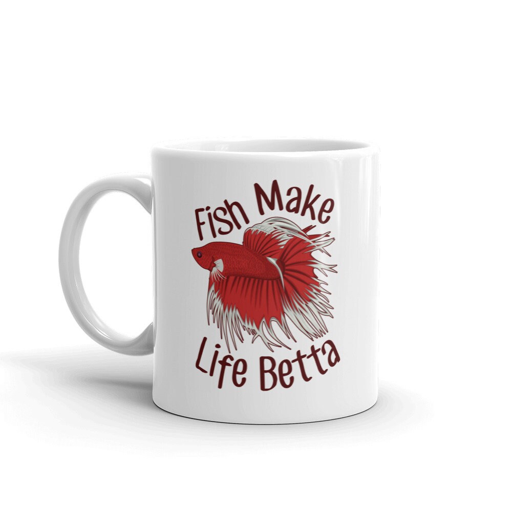 Betta Fish Coffee Mug Cute Siamese Fighting Fish Gift Pet - Etsy