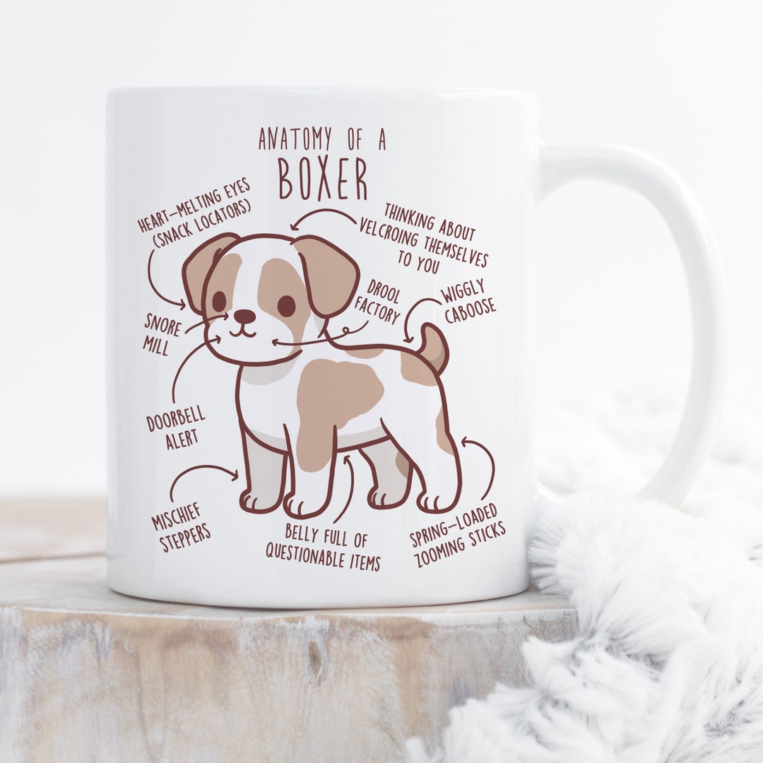 Parti Color Boxer Dog Coffee Mug, Cute Boxer Gift, Boxer Dog Lover ...