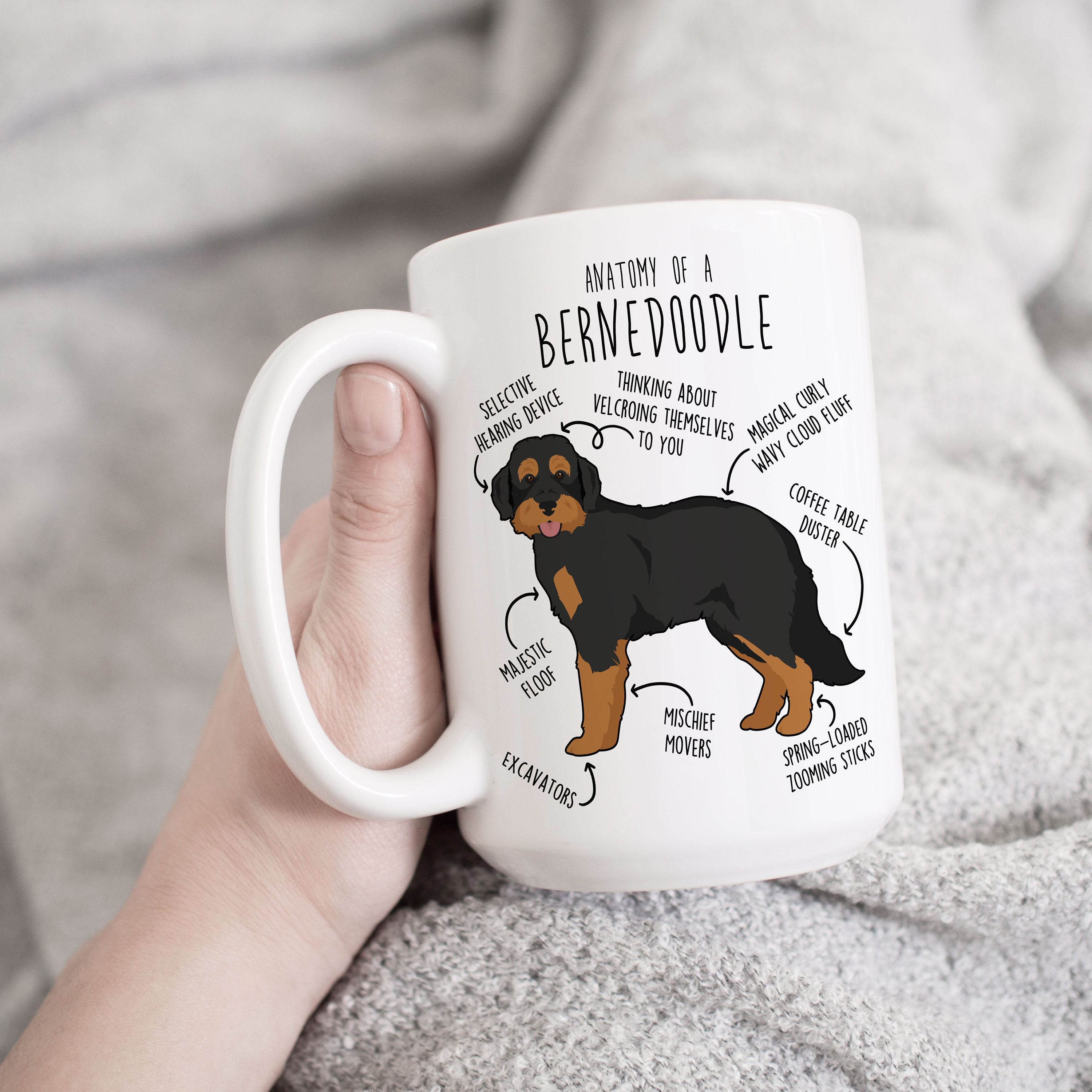 Bernedoodle Coffee Mug, Black Phantom Bernedoodle Gift, Cute Dog Lover ...