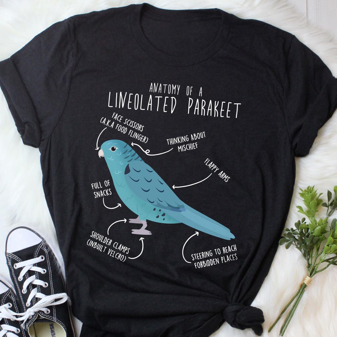 Lineolated Parakeet Shirt, Turquoise Blue Linnie, Women, Men, Funny ...