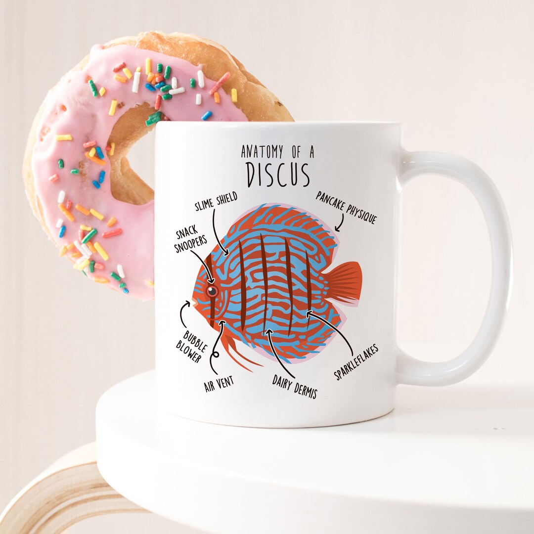 Discus Fish Coffee Mug, Cute Aquarium Gift, Pet Fish Lover, Funny Fish ...