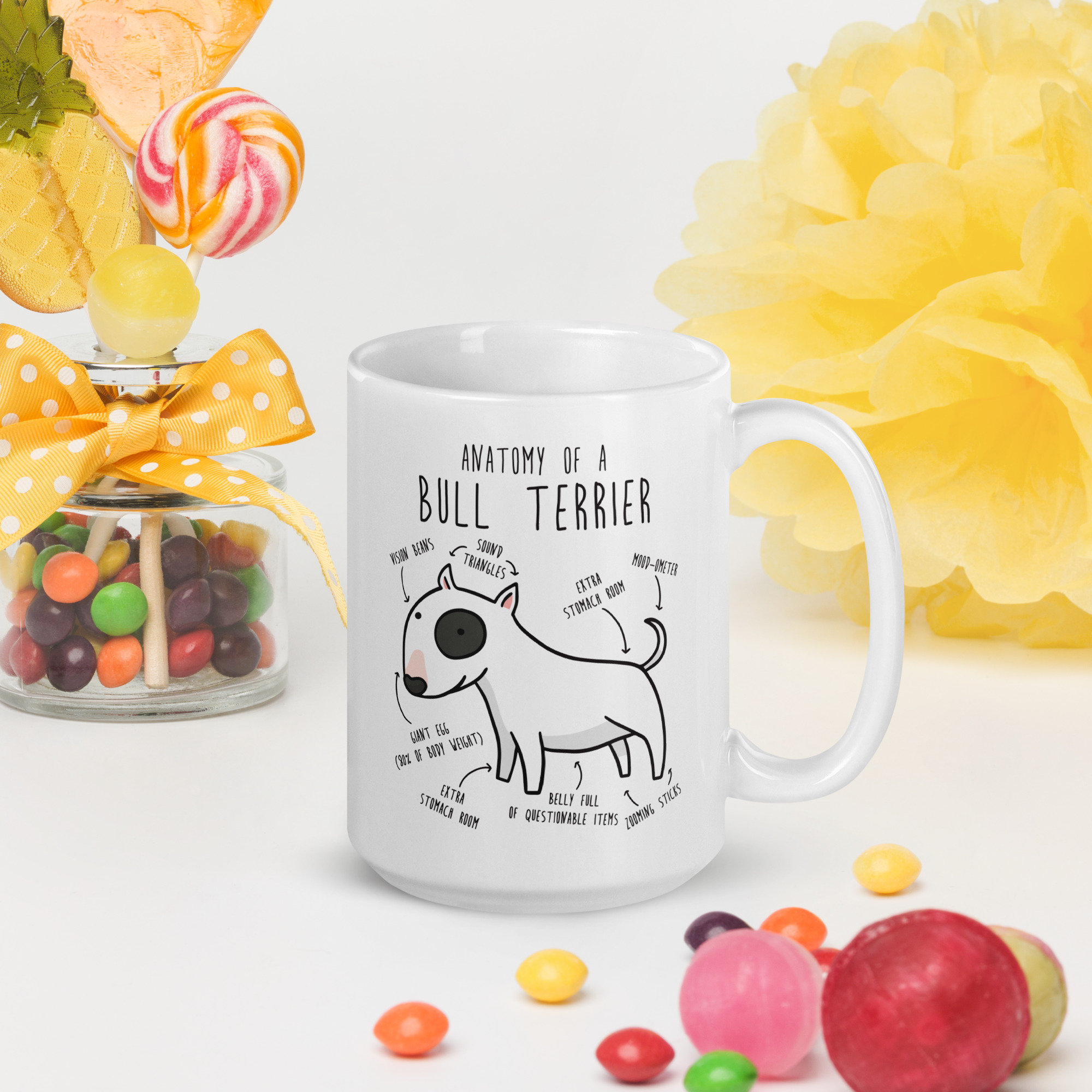 Bull Terrier Coffee Mug Cute White Bull Terrier Gift Dog - Etsy