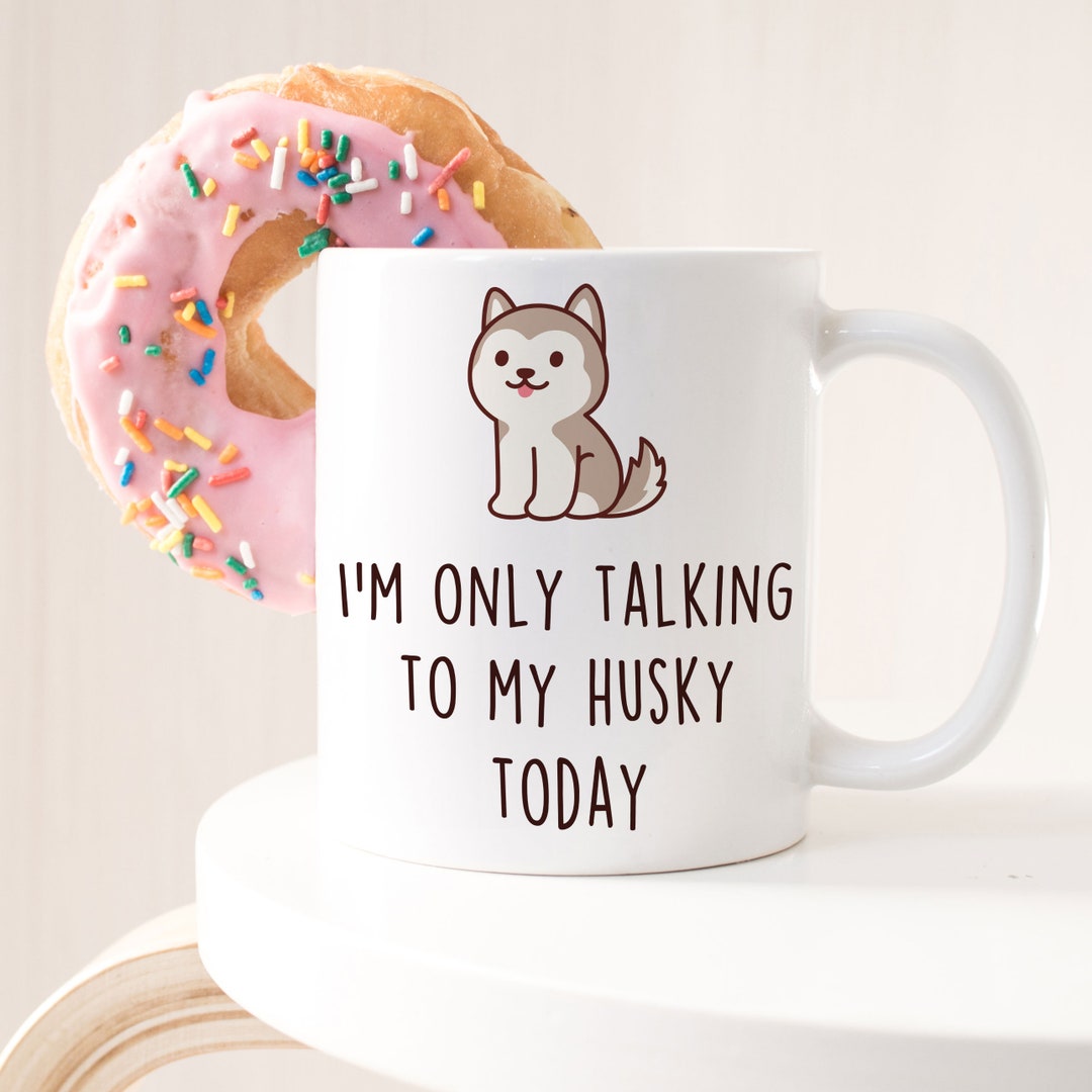 Husky Coffee Mug, Cute Siberian Husky Gift, Gray Husky Lover, Dog Cup ...