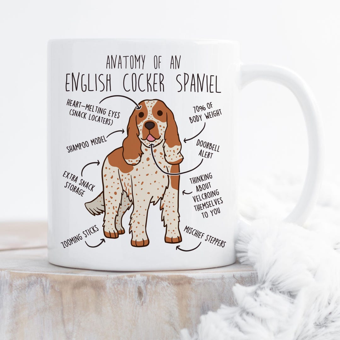 English Cocker Spaniel Coffee Mug, Cute Orange Roan Cocker Spaniel Gift ...