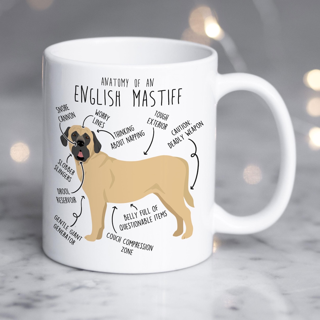 English Mastiff Coffee Mug, Cute Fawn English Mastiff Gift, Dog Lover ...