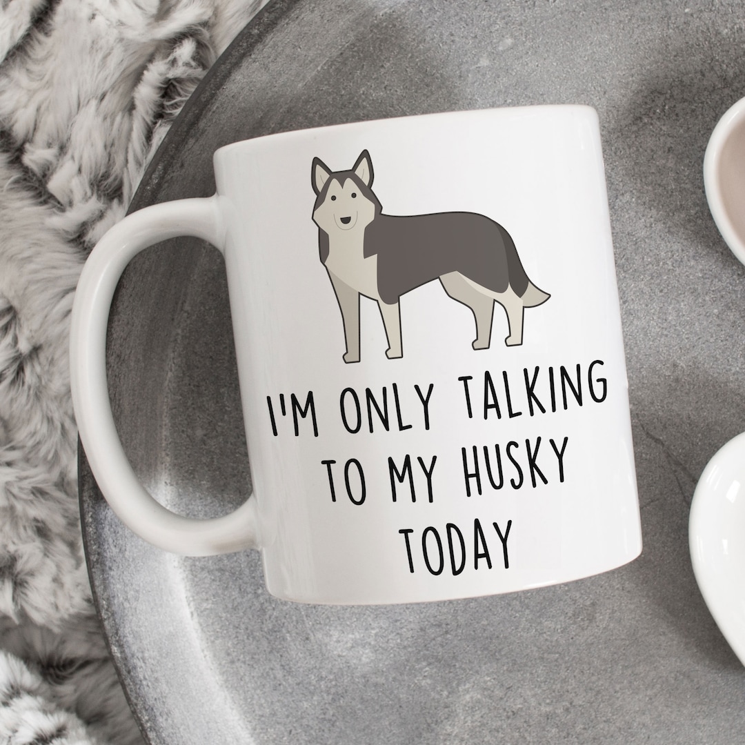 Husky Coffee Mug, Cute Siberian Husky Gift, Gray Husky Lover, Dog Cup ...