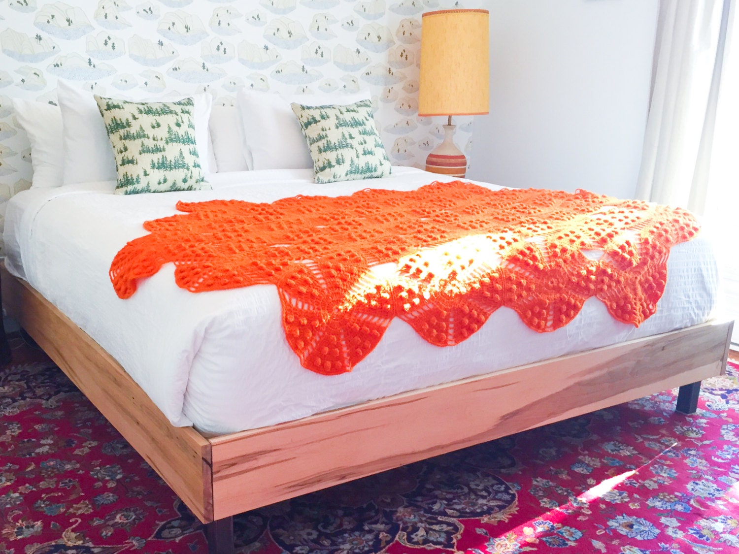 Maple Wood Bed Frame — Queen Size - Etsy