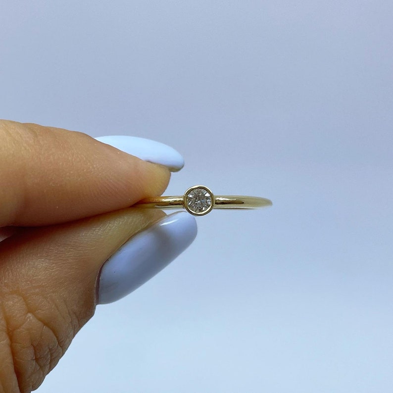 Delicate Diamond Engagement Ring Delicate Diamond Ring Tiny | Etsy