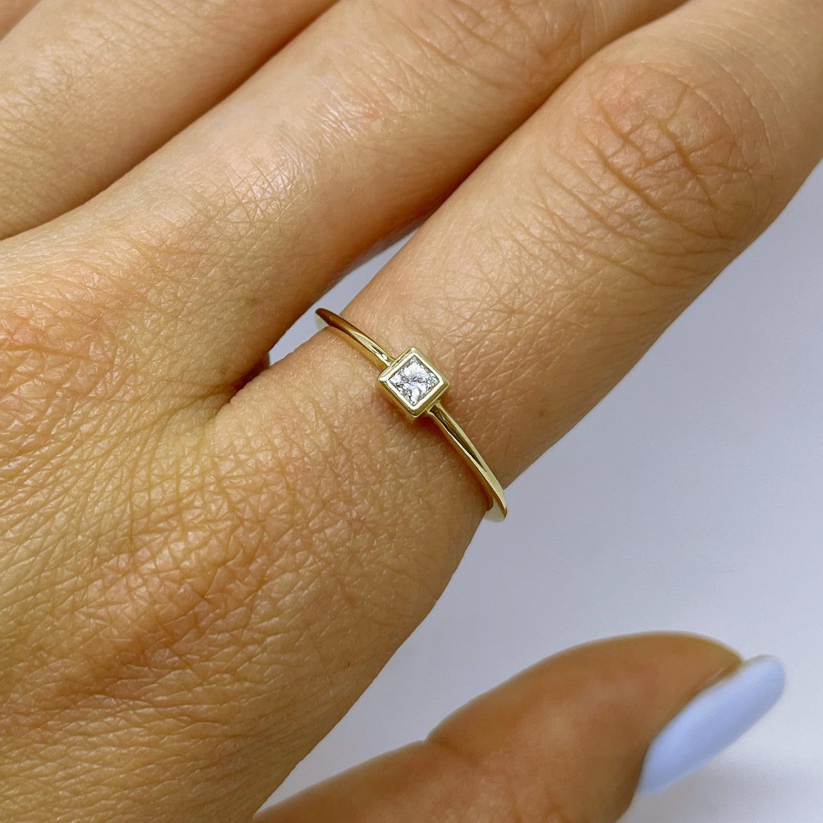 Bezel Diamond Ring Tiny Diamond Ring Ring Bezel Engagement | Etsy