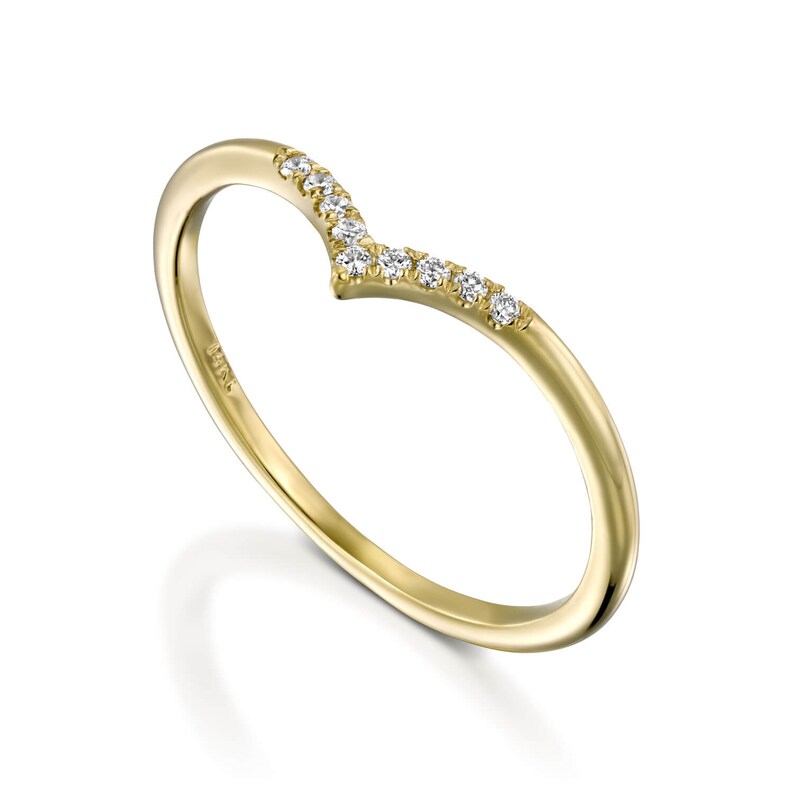 V Shape Diamond Ring Diamond Wedding Band Diamond Wedding - Etsy
