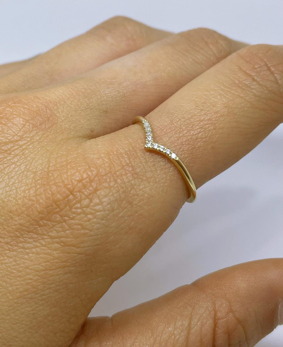 V Shape Diamond Ring Diamond Wedding Band Diamond Wedding - Etsy