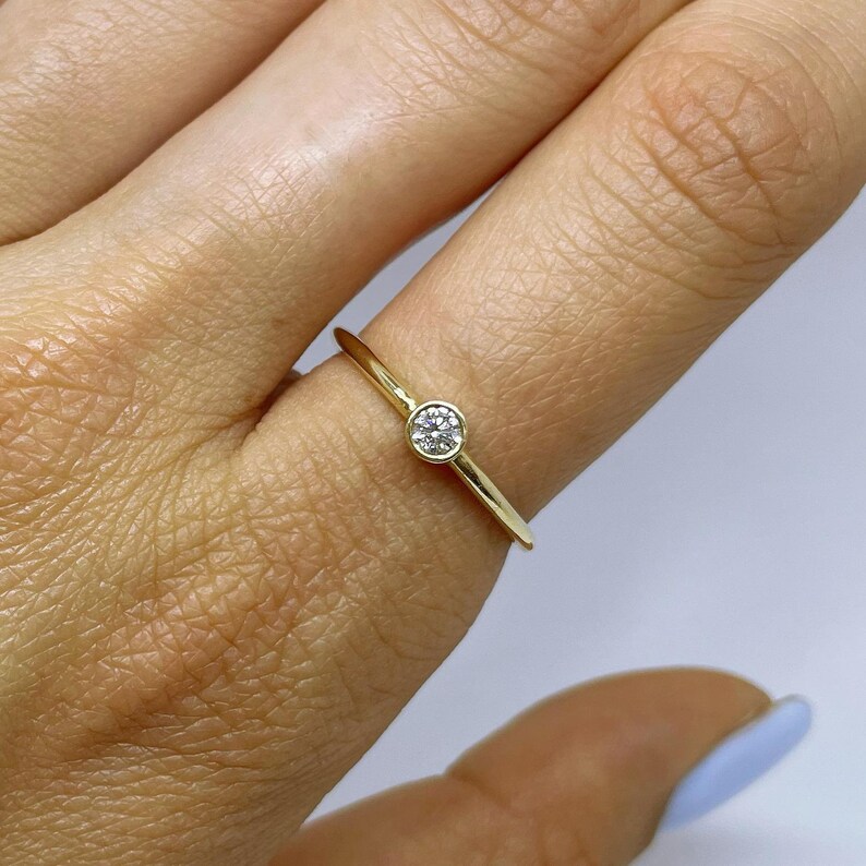 Delicate Diamond Engagement Ring Delicate Diamond Ring Tiny | Etsy