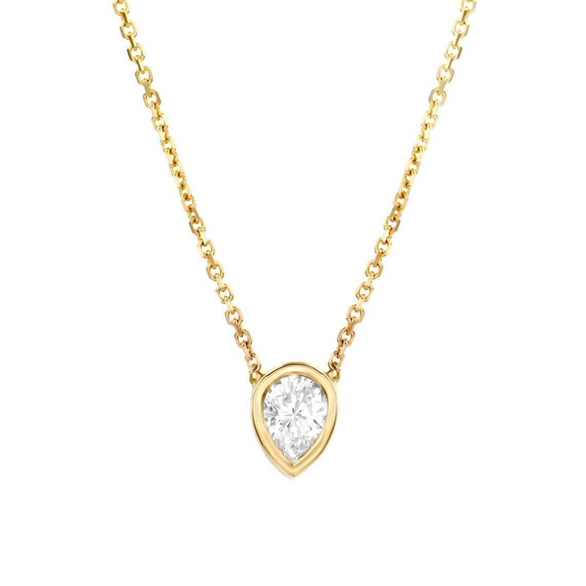 Pear Bezel Diamond Pendant, Diamond Pendant, Pear Shape Diamond Pendant ...