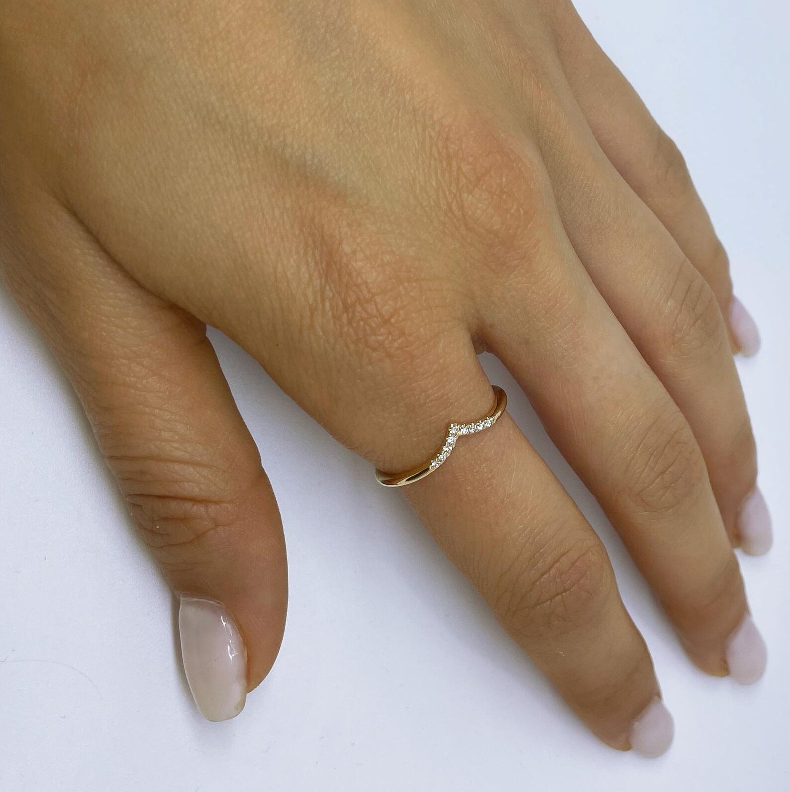 V Shape Diamond Ring Diamond Wedding Band Diamond Wedding - Etsy