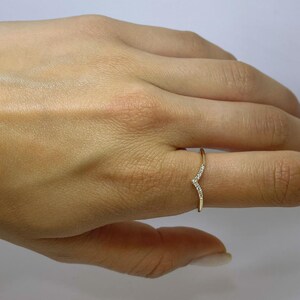 V Shape Diamond Ring, Diamond Wedding Band, Diamond Wedding Ring ...